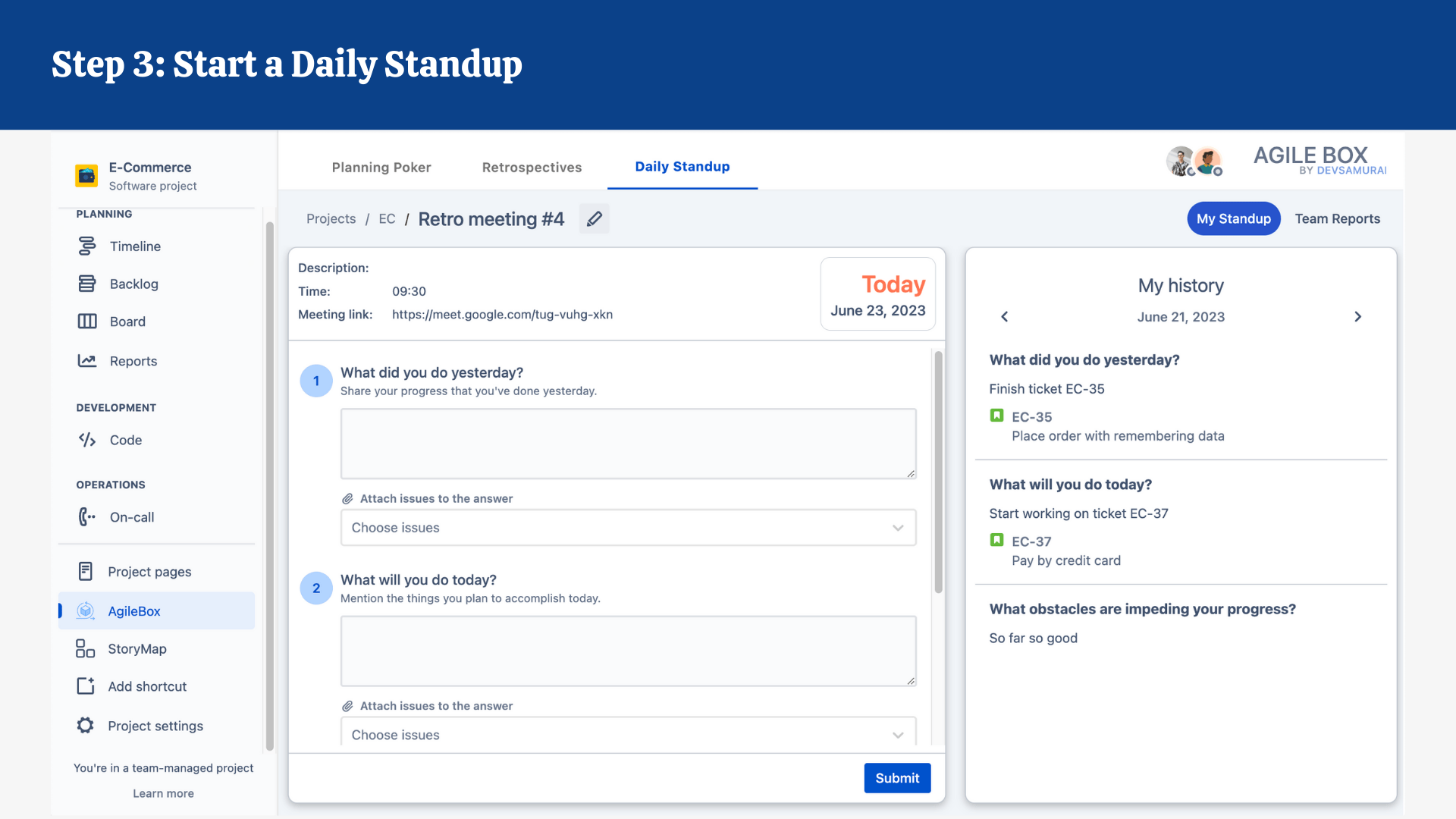 Daily Standup for Jira with AgileBox Daily Standup for Jira with AgileBox
